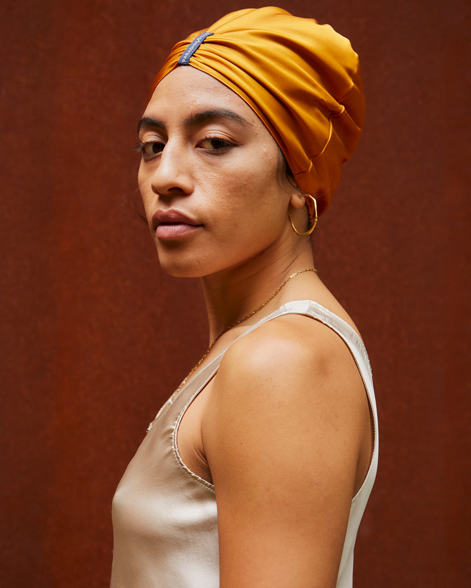 Pacific Turban - Paradisefold Silk Hair Turban - Two-tone Pacific blue ...
