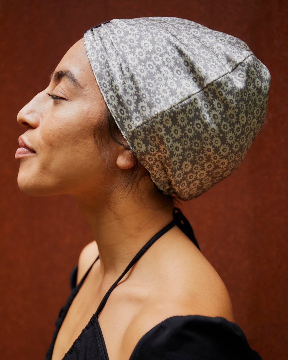 Limitless Turban - Paradisefold Silk Hair Turban - Soft silver and ...
