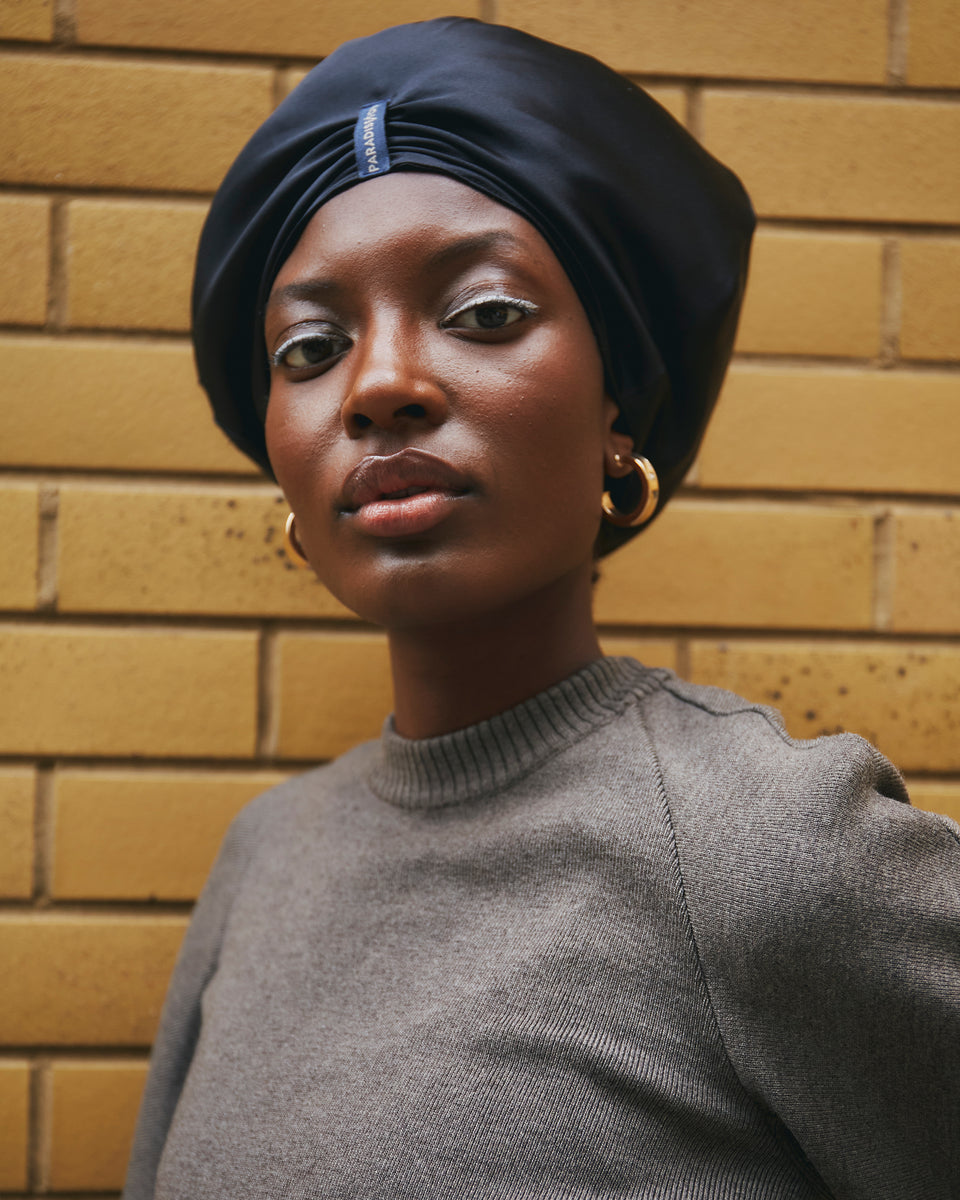 *NEW* Limitless Turban - Two-tone soft silver and black pure silk ...