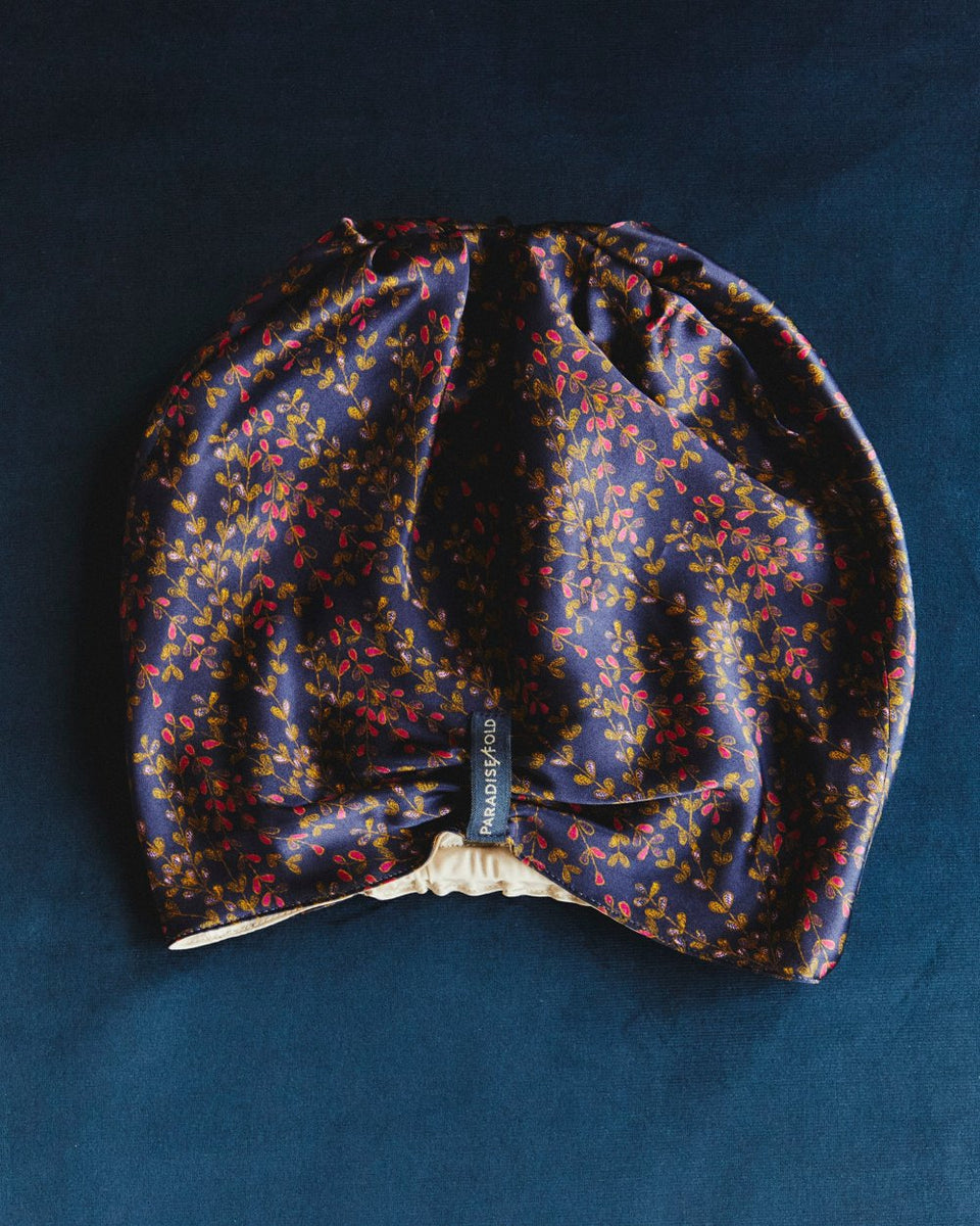 Regal Turban - Paradisefold Silk Hair Wrap - Regal gold and purple ...